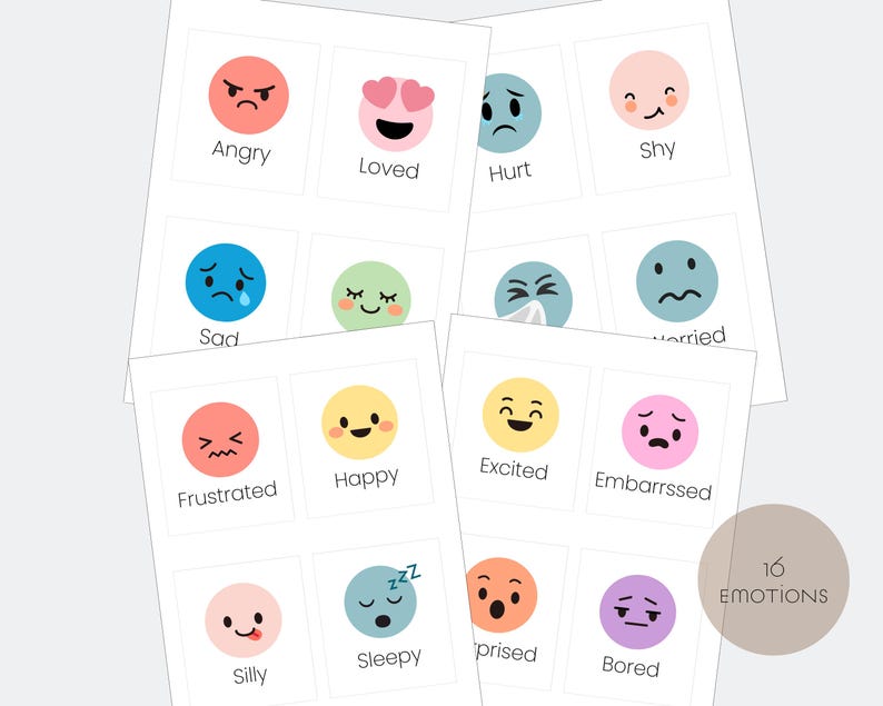 Emotion Feelings Flashcards Emoji Emotions Preschool Printables ...