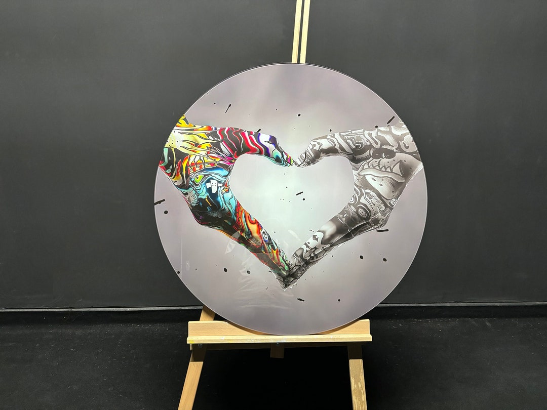 Love Graffiti Wall Art, Banksy Wall Art, Tempered Glass Backsplash ...