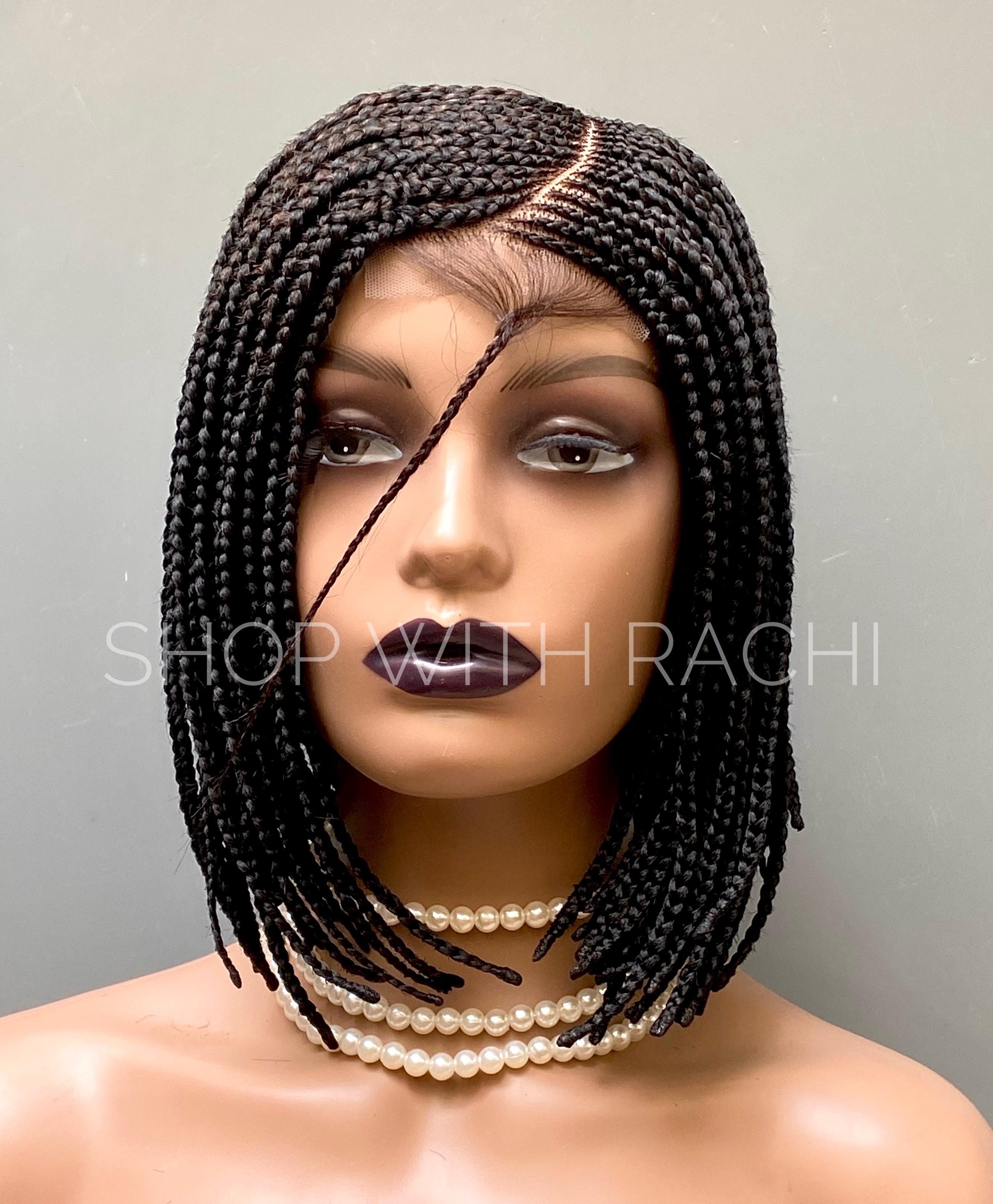 Short Bob Braid Wig With C-cut Closure Lace Front in Colour 1 Braided ...