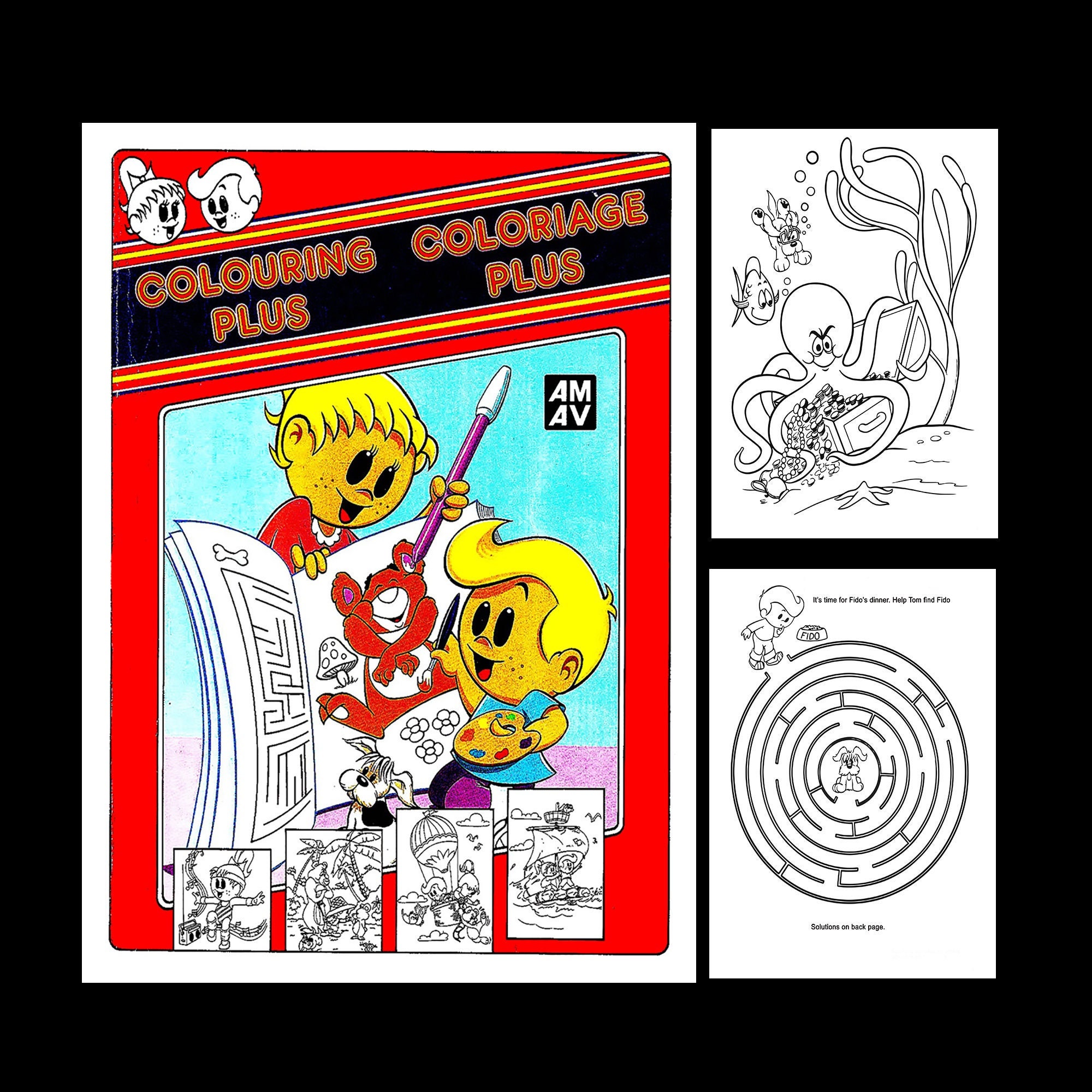 Vintage Coloring Book. 'coloring Plus'. 64 Coloring Snd Puzzle Pages ...