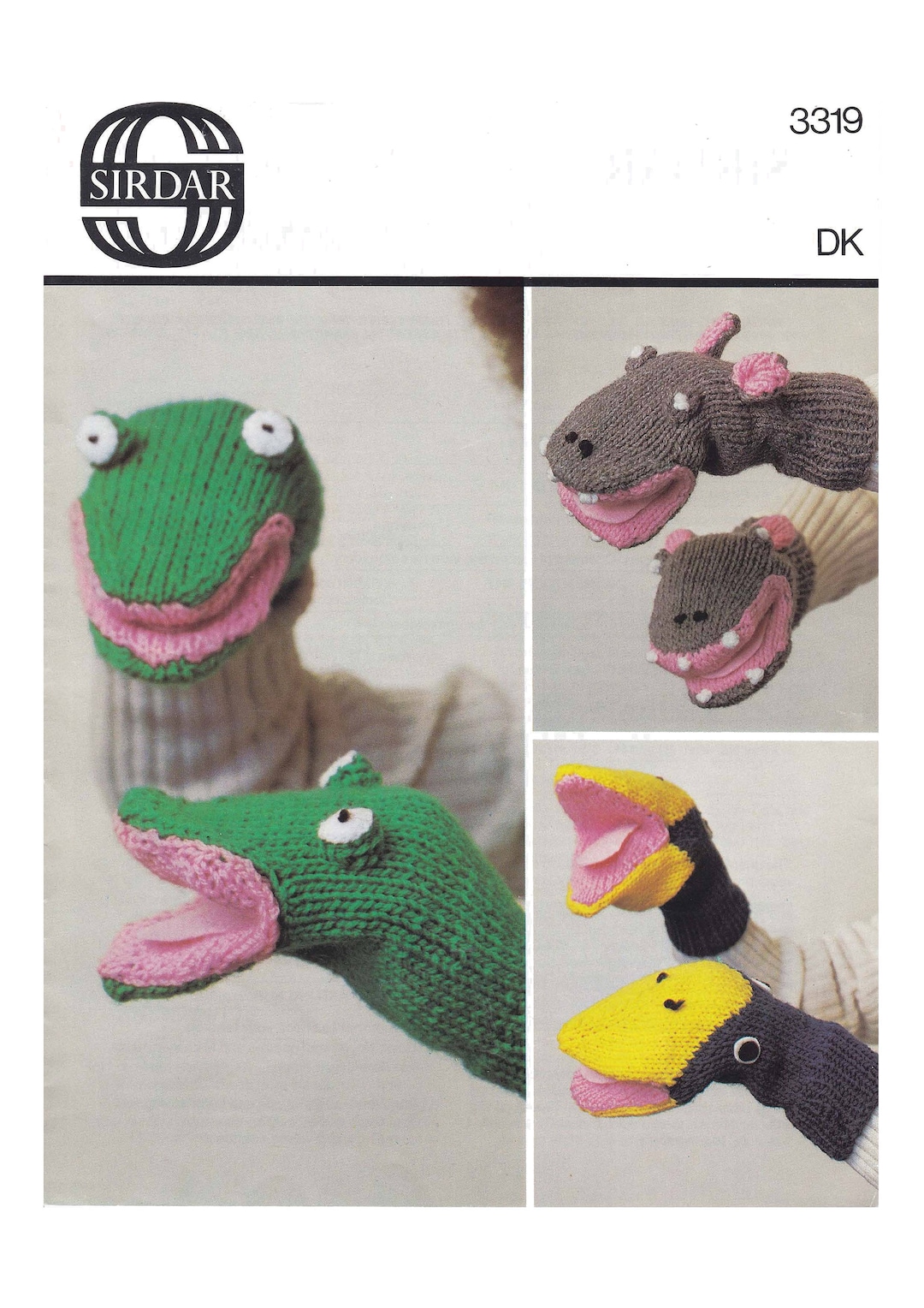 Animal Mitts. Knitting Pattern. Knitted Puppets. Frog Puppet. Hippo ...
