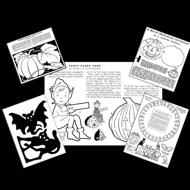 20 Halloween Projects to Print and Make in Black and White. - Etsy