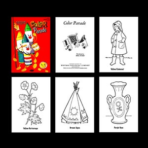 Vintage Coloring Book. 'color Parade'. 24 Pages. PDF Instant Download ...