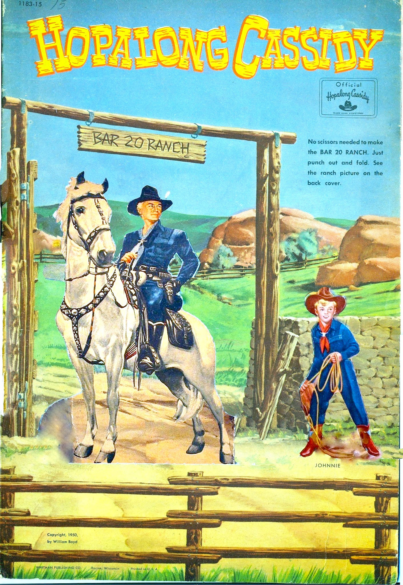 Hopalong Cassidy Paper Doll Book, 1950s, 9 Pages, Diorama, Western ...