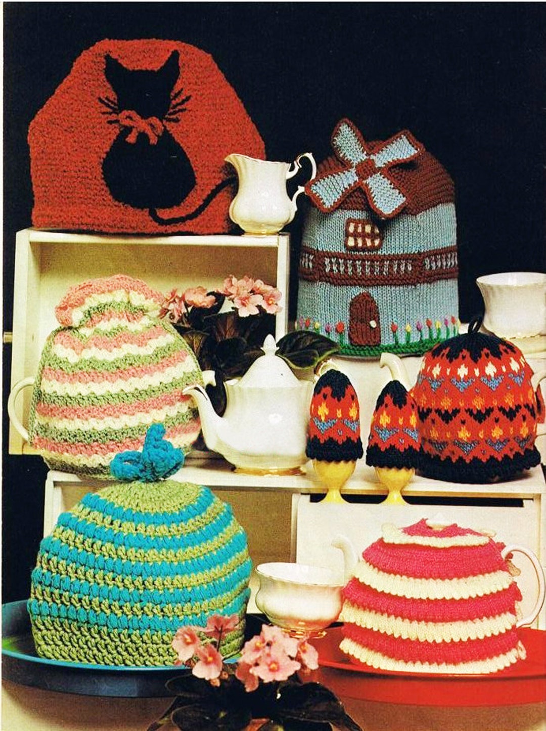 Knitted Windmill Tea Cosy, Cat Tea Cosy and More. Retro Patterns ...
