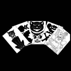 20 Halloween Projects to Print and Make in Black and White. Vintage ...