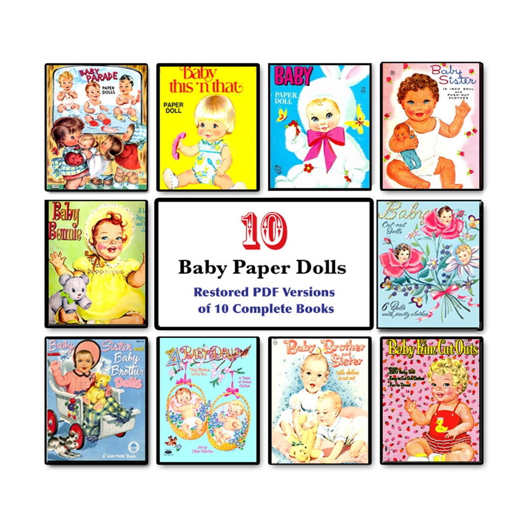 Baby Paper Dolls - 10 Complete Books - 70+ Pages - Restored PDF Files ...