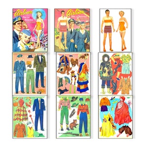 Airliner Pilot and Stewardess, Paper Doll Book, 1962, 9 Pages, Aviator ...
