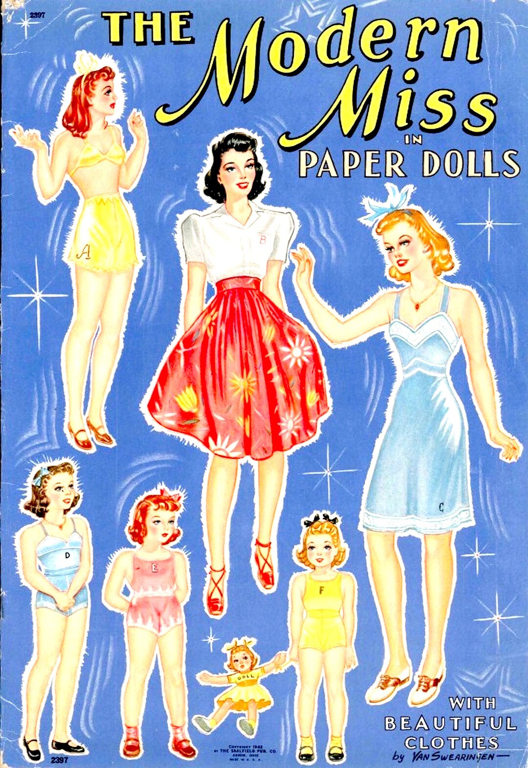 The Modern Miss Paper Dolls, 1942, Vintage Fashion, 8 Pages, PDF ...