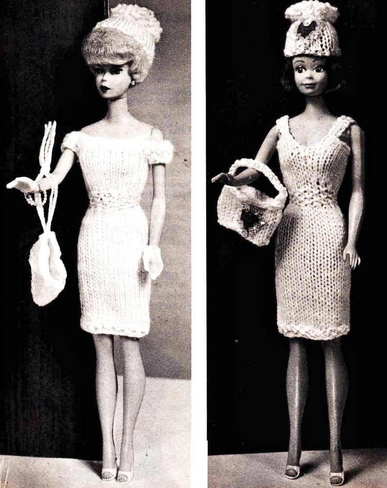 Mary Maxim Fashion Doll Clothes. Barbie and Ken.vintage Knitted Toy ...