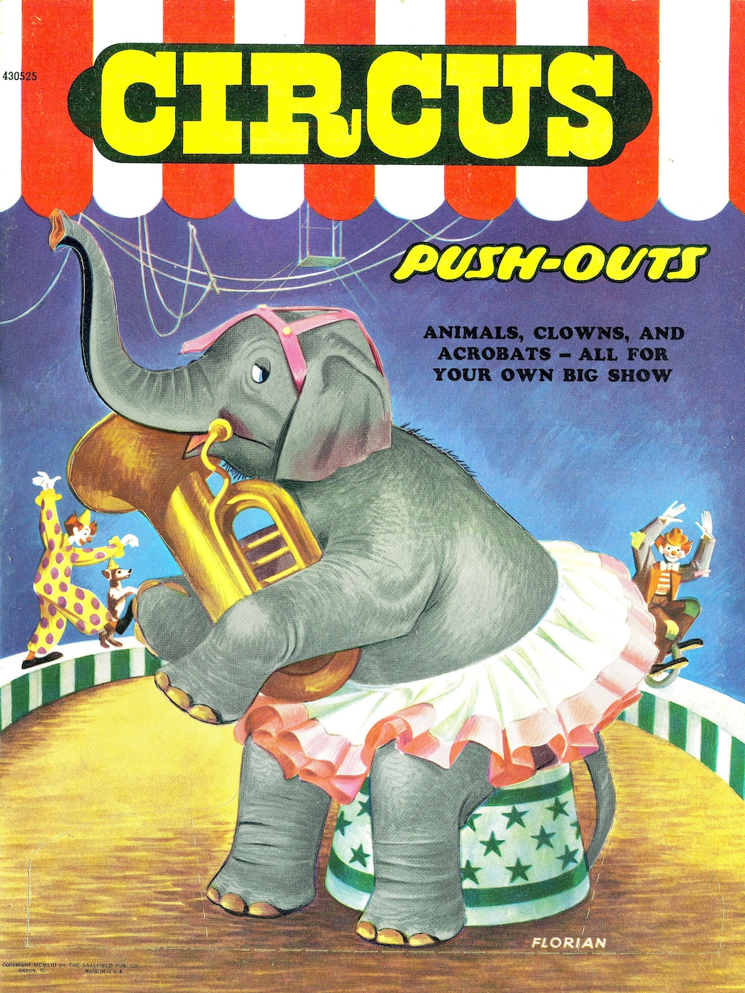 Circus Push Outs Papercraft Toys, 1953, Animals, Clowns, Acrobats ...