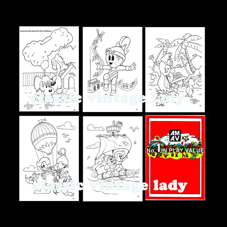 Vintage Coloring Book. 'coloring Plus'. 64 Coloring Snd Puzzle Pages ...