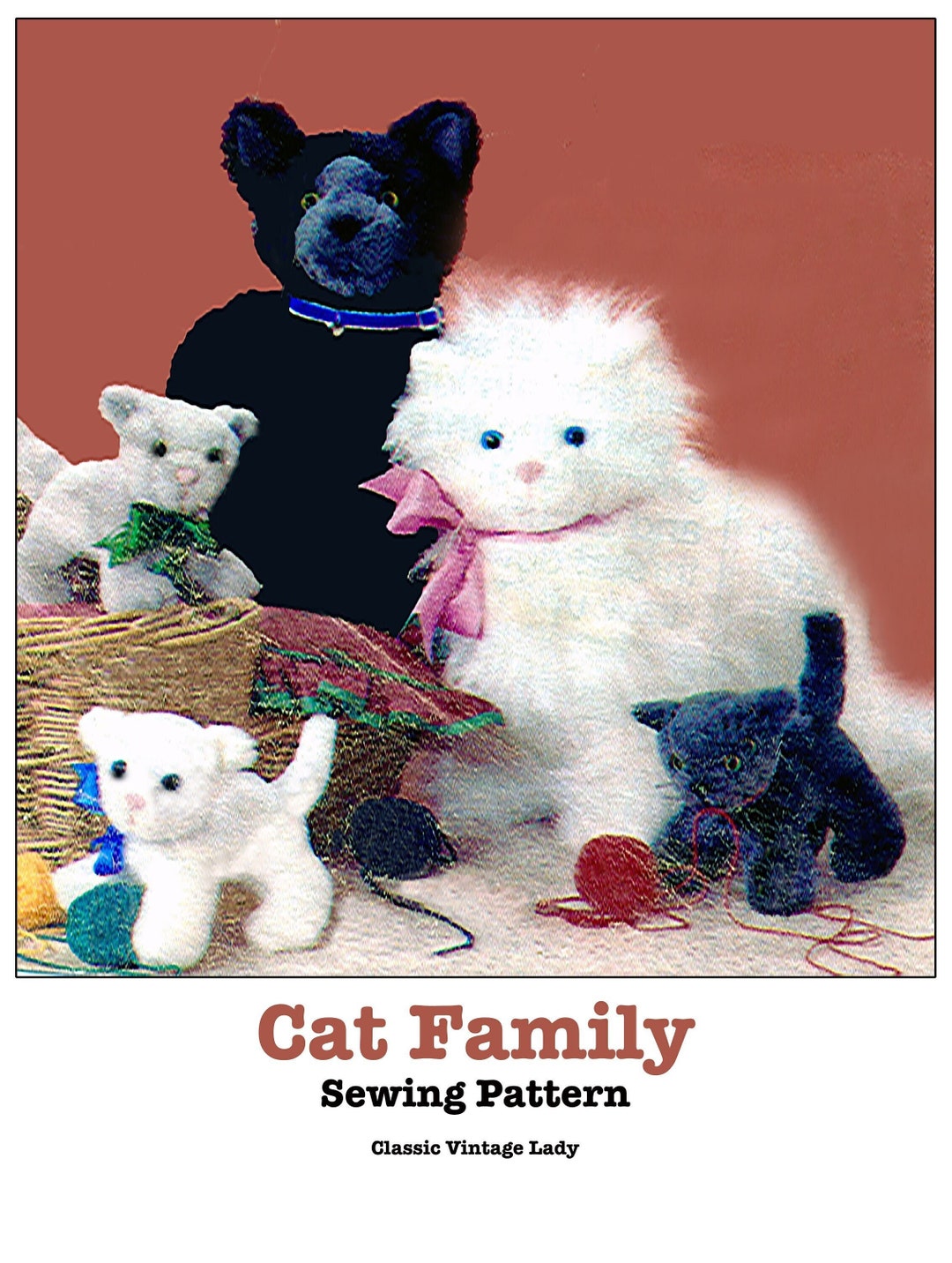 Family of Cats Sewing Pattern. PDF Digital Download - Etsy