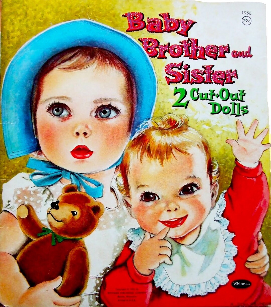 Vintage Baby Brother and Sister Paper Dolls -- Toddler Boy and Girl ...