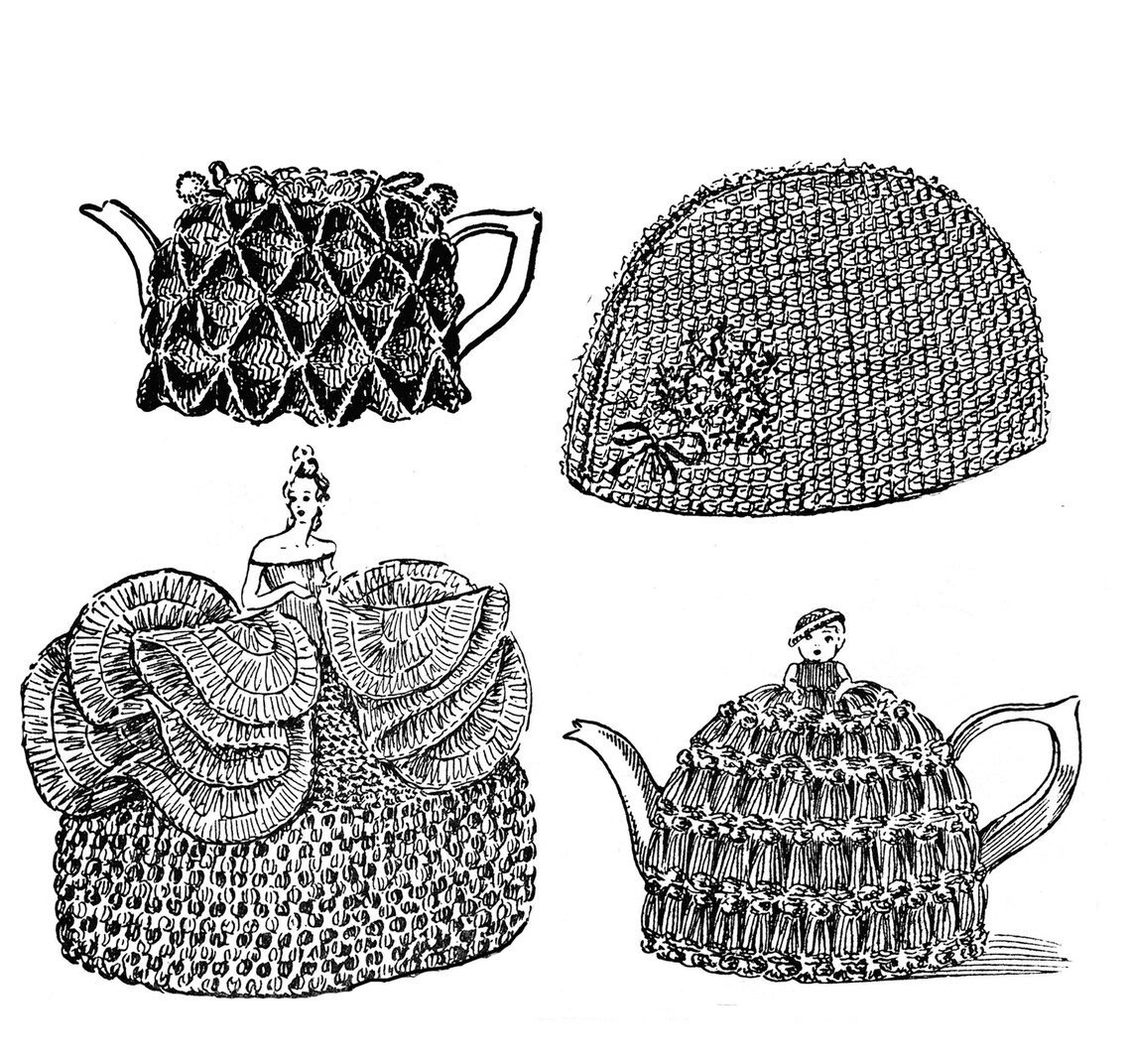 Cosies. Knitted and Crocheted Vintage Tea Cosy Patterns. Egg | Etsy