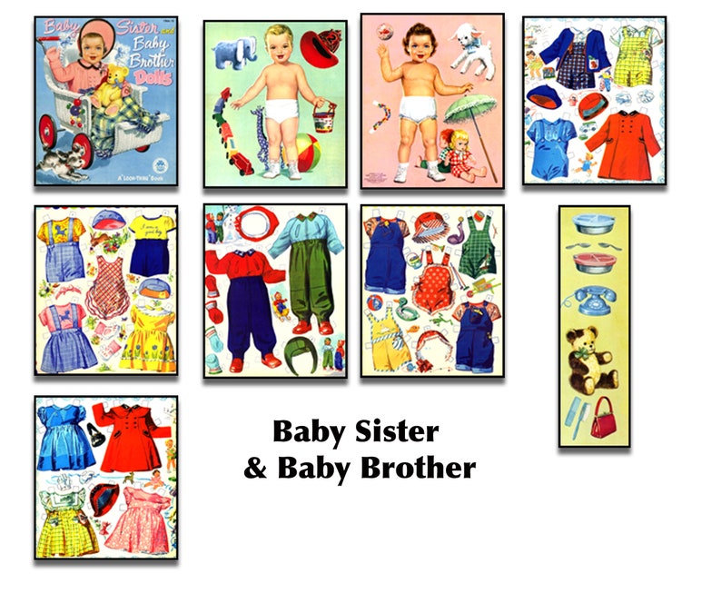 Baby Paper Dolls 10 Complete Books 70 Pages Restored | Etsy
