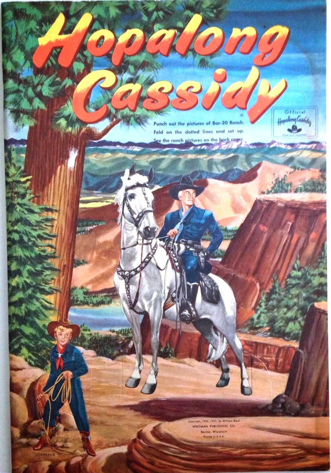 Hopalong Cassidy Paper Doll Book, 1950s, 9 Pages, Diorama, Western ...