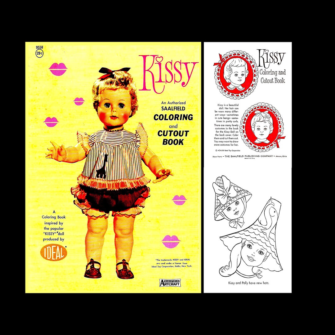 Kissy Coloring and Cutout Book. Saalfield Publishing Artcraft 1963 - Etsy