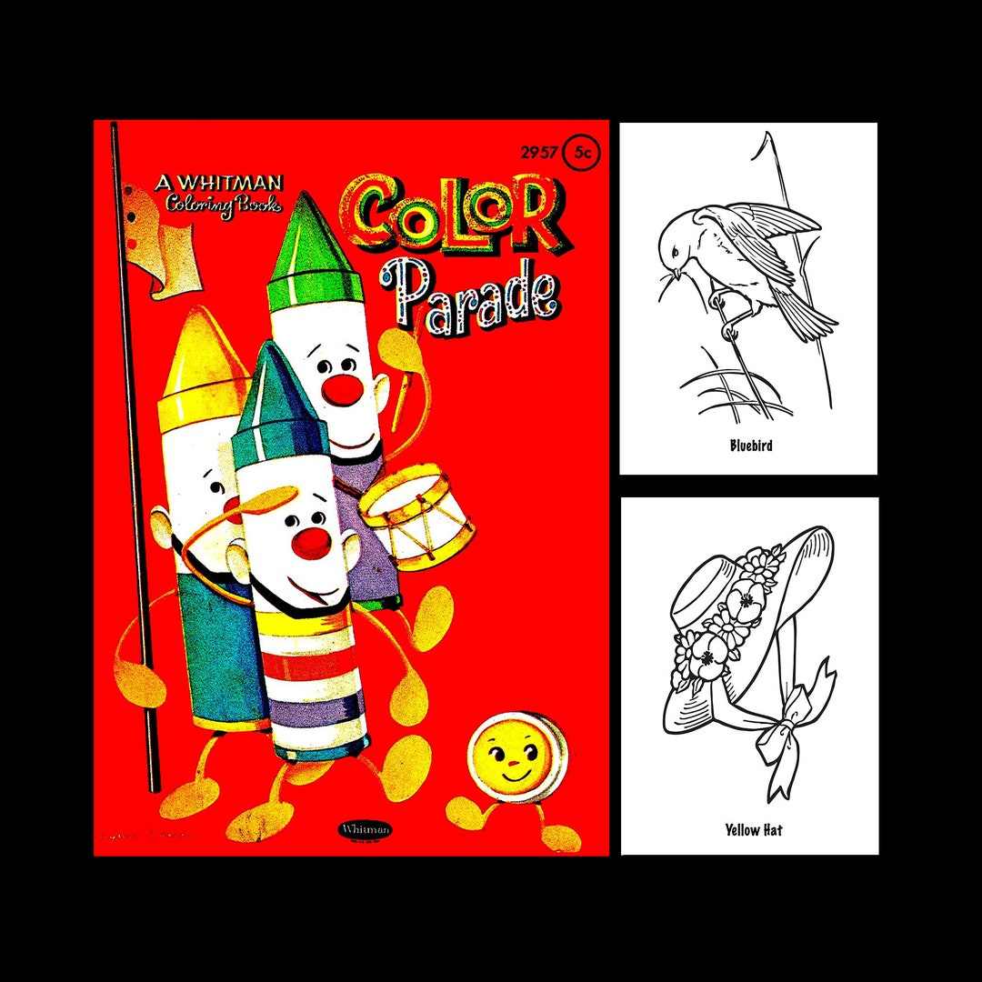 Vintage Coloring Book. 'color Parade'. 24 Pages. PDF Instant Download ...