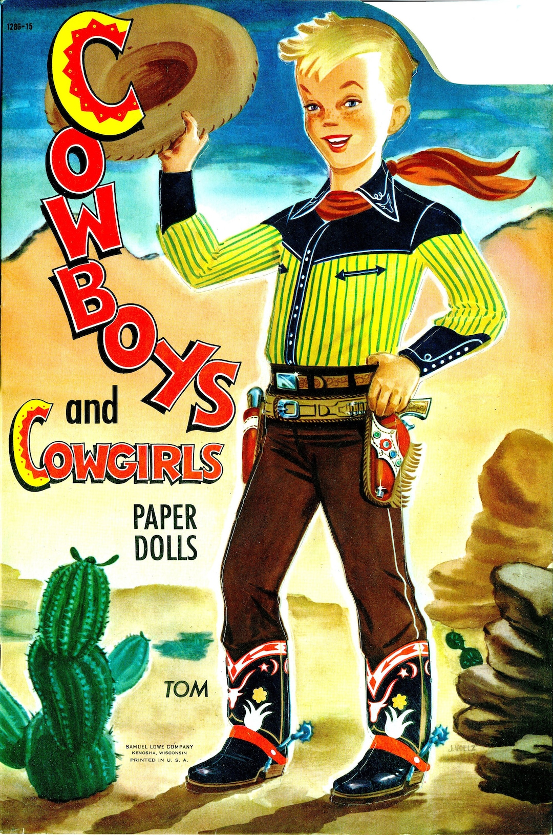 Cowboys and Cowgirls Paper Doll Book, Lowe 1950. #1286, 6 Pages, Cute ...