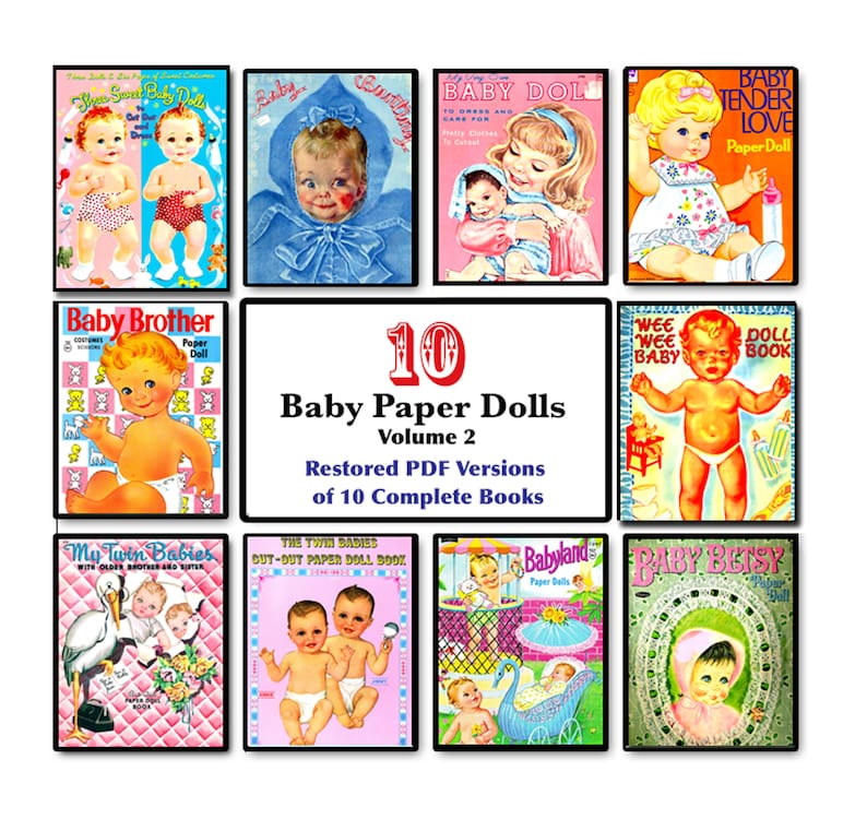 Baby Paper Dolls Volume 2 10 Complete Books 70 Pages - Etsy