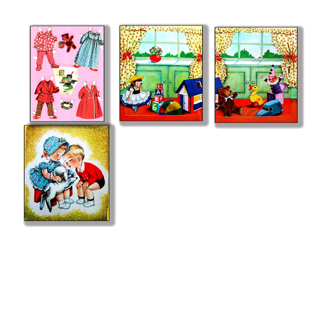 Vintage Baby Brother and Sister Paper Dolls -- Toddler Boy and Girl ...