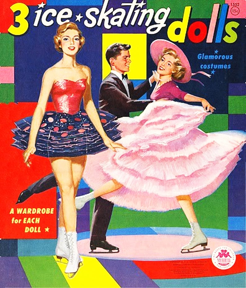3 Ice Skating Paper Dolls With Full Wardrobe. Ice Skating. - Etsy