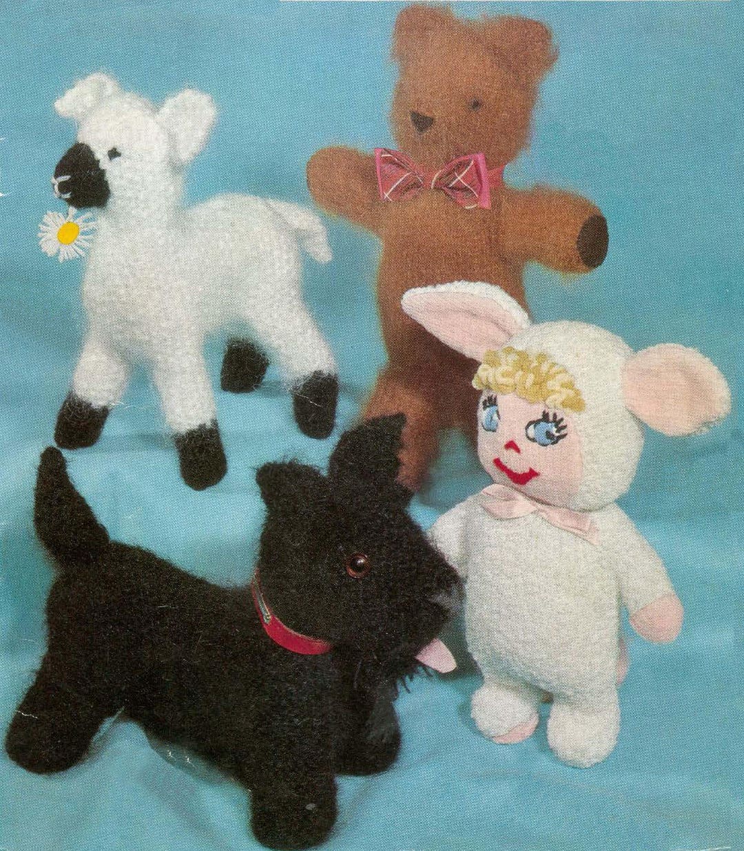 Knitted Lamb, Scotty Dog, Teddy Bear and Baby Bunting Doll - Etsy