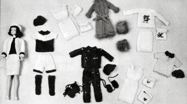 Mary Maxim Fashion Doll Clothes. Barbie and Ken.vintage Knitted Toy ...
