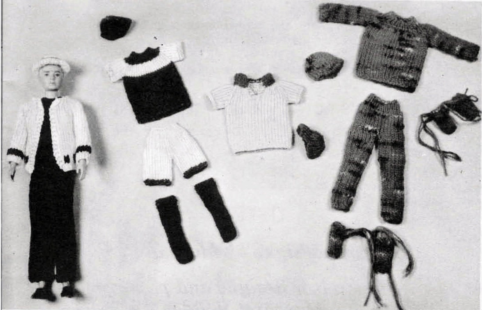 Mary Maxim Fashion Doll Clothes. Barbie and Ken.vintage Knitted Toy ...