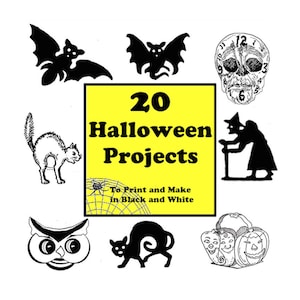 20 Halloween Projects to Print and Make in Black and White. Vintage ...