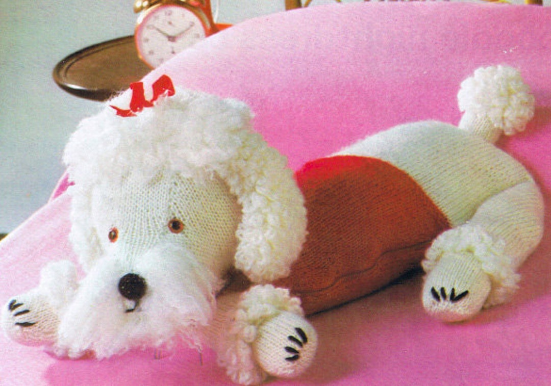 Knitted Poodle Pyjama Case. Retro Poodle Pattern. Handmade Gift ...