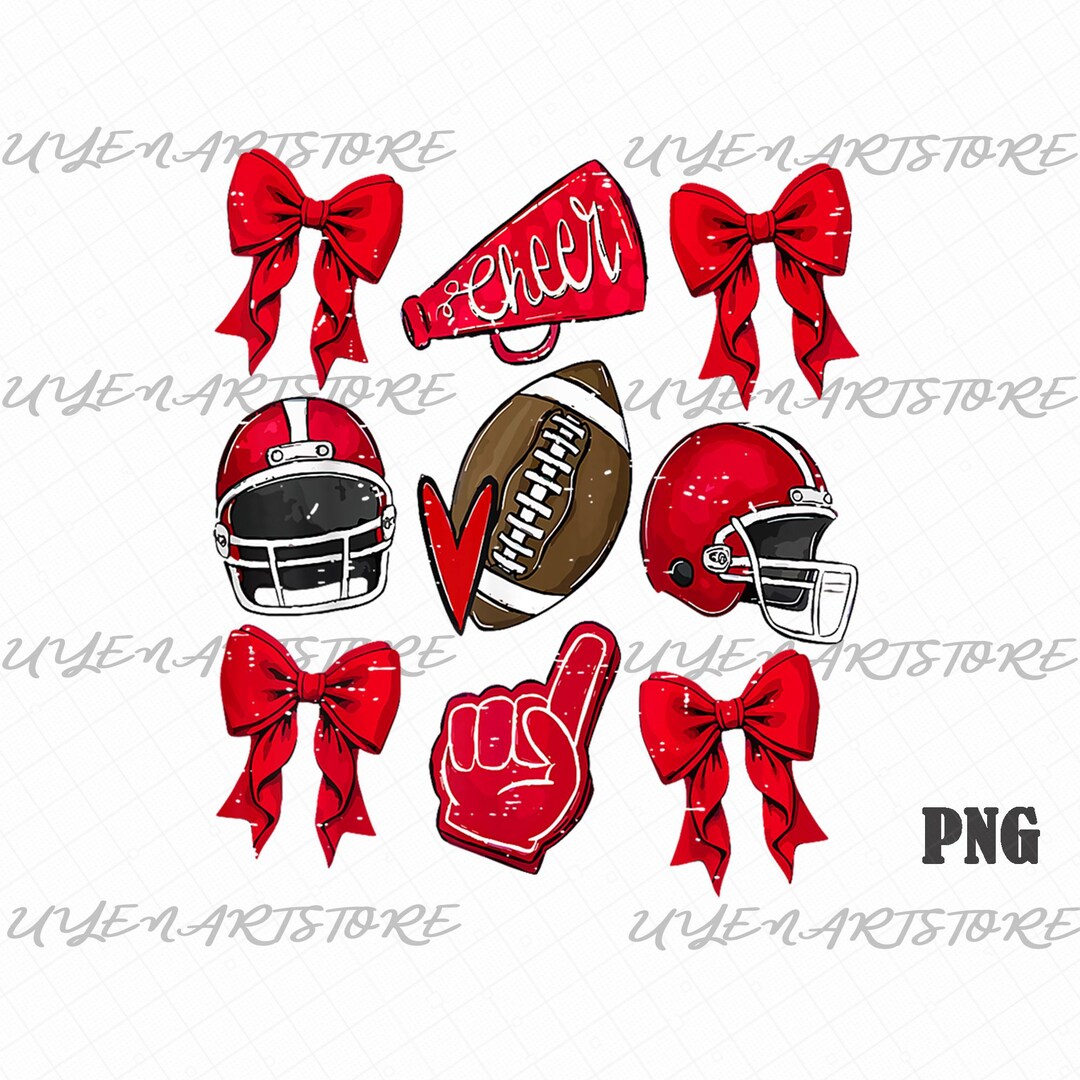 Red Cheer Mom Png, Football Red Cheer Coquette Png, Football Mom Png ...