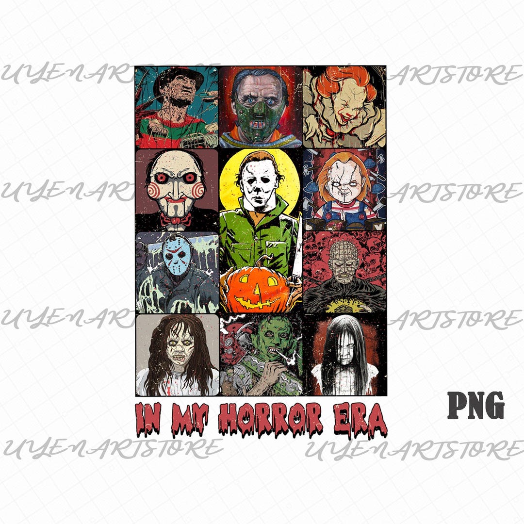 In My Horror Era Png, Halloween Horror Killers Png, Scary Movie ...