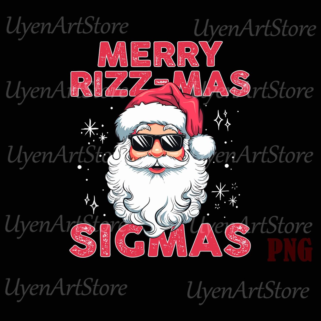 Merry Rizz Mas Sigmas Santa Png, Sigma Hat Santa Png, Rizzmas Santa Png ...