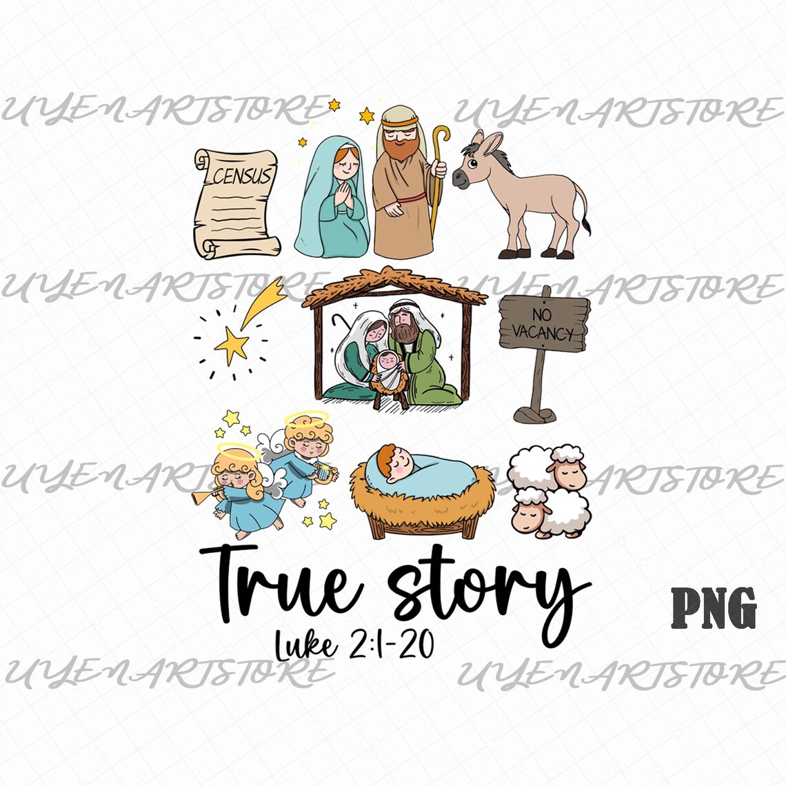 True Story PNG, Faith Based Christmas Sublimation File, Nativity Story ...