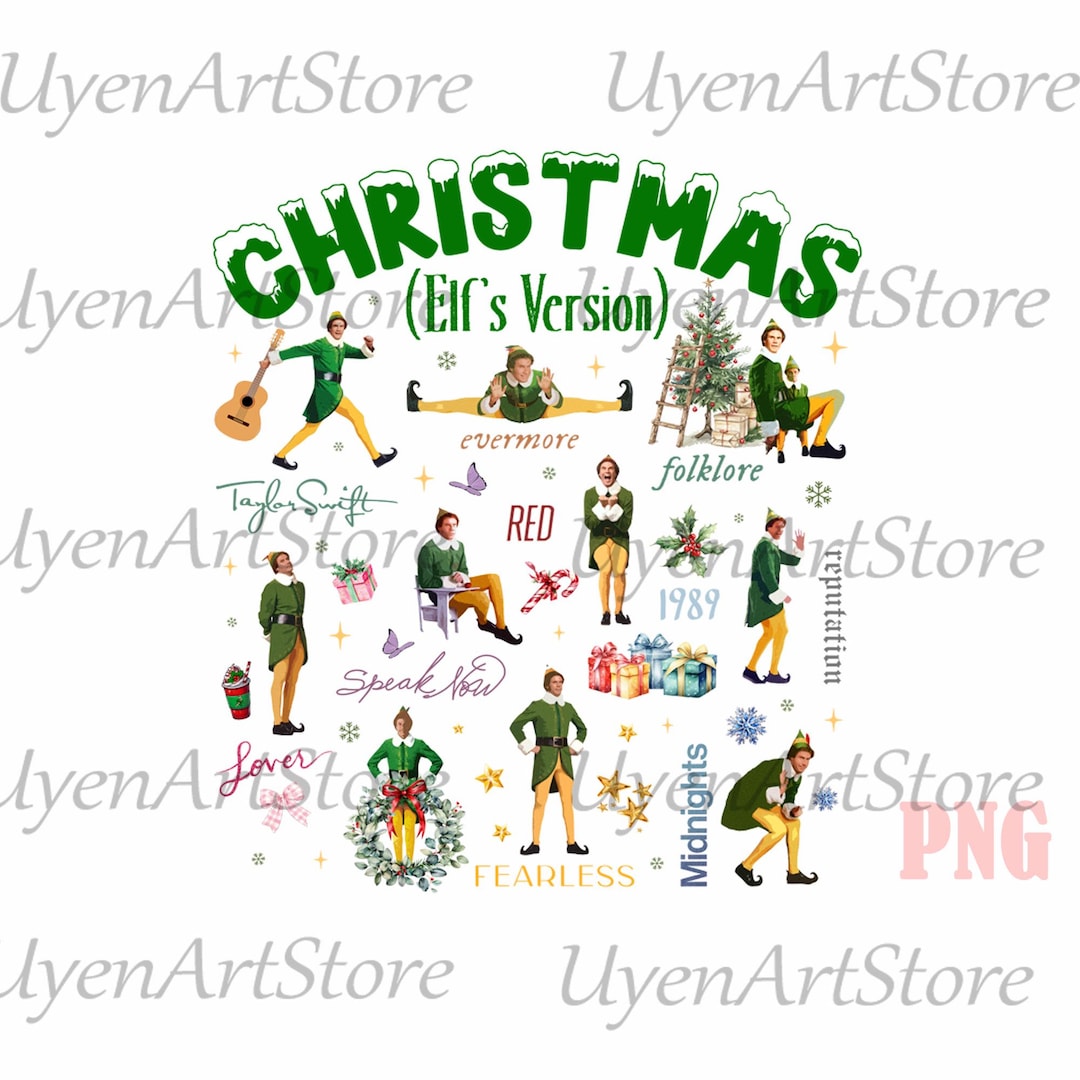 Christmas Elf Version Png, Christmas Elf Png, Buddy the Elf Png, Funny ...