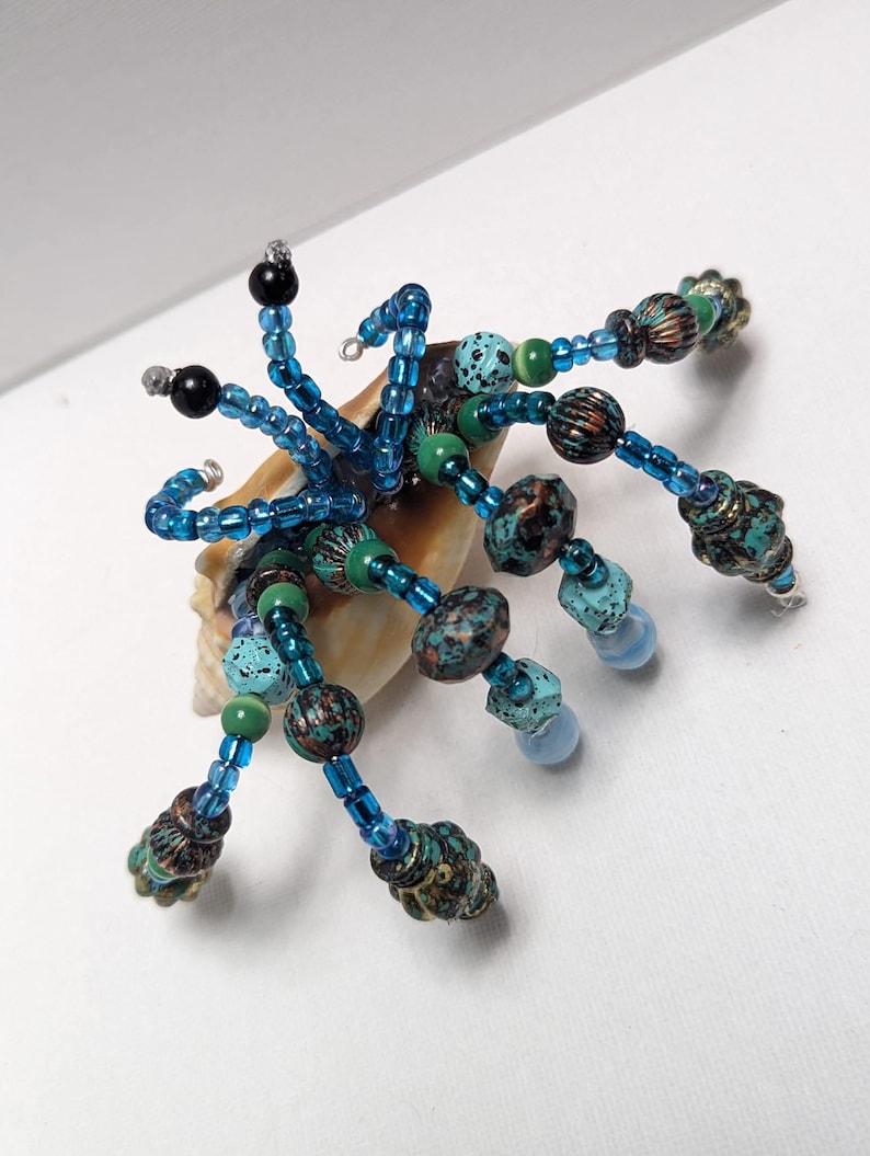 Beaded Hermit Crab Decor: Handmade Glass Bead Sun Catcher - Etsy