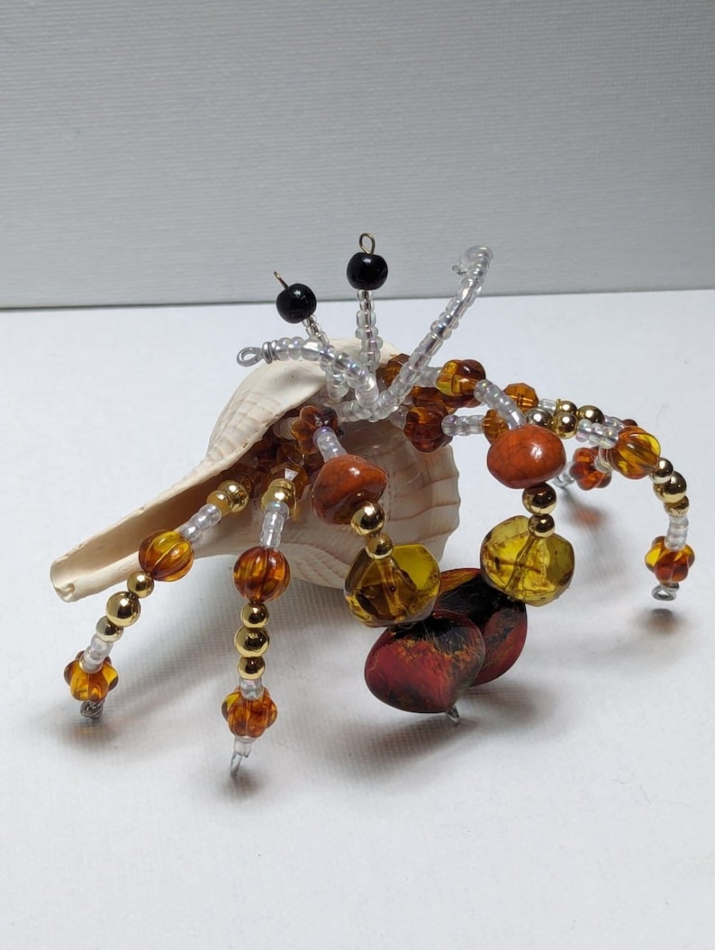 Beaded Hermit Crab Decor: Handmade Glass Bead Sun Catcher - Etsy