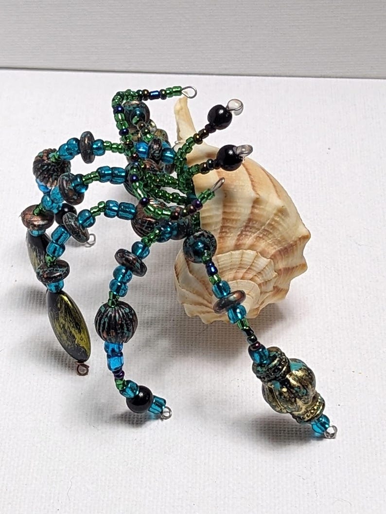 Beaded Hermit Crab Decor: Handmade Glass Bead Sun Catcher - Etsy
