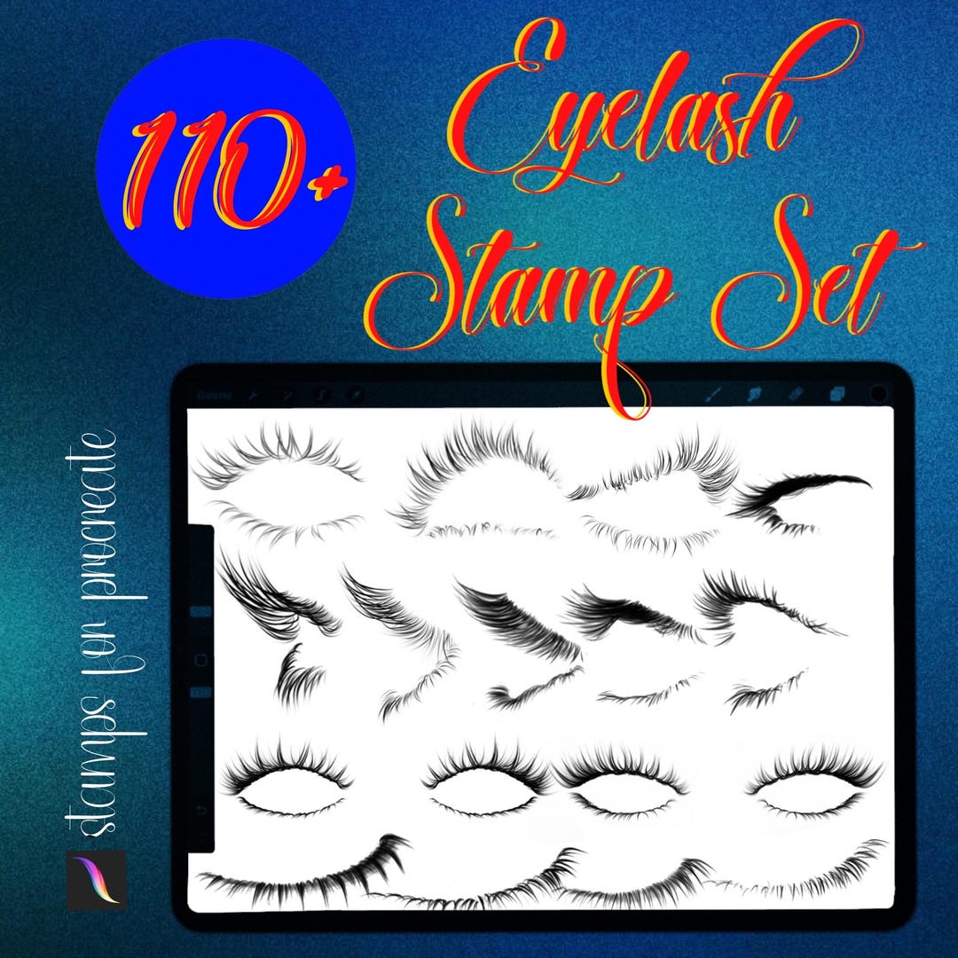 Eyelashes Procreate Stamp Set | Eyes Brushes Procreate | Eyelashes ...