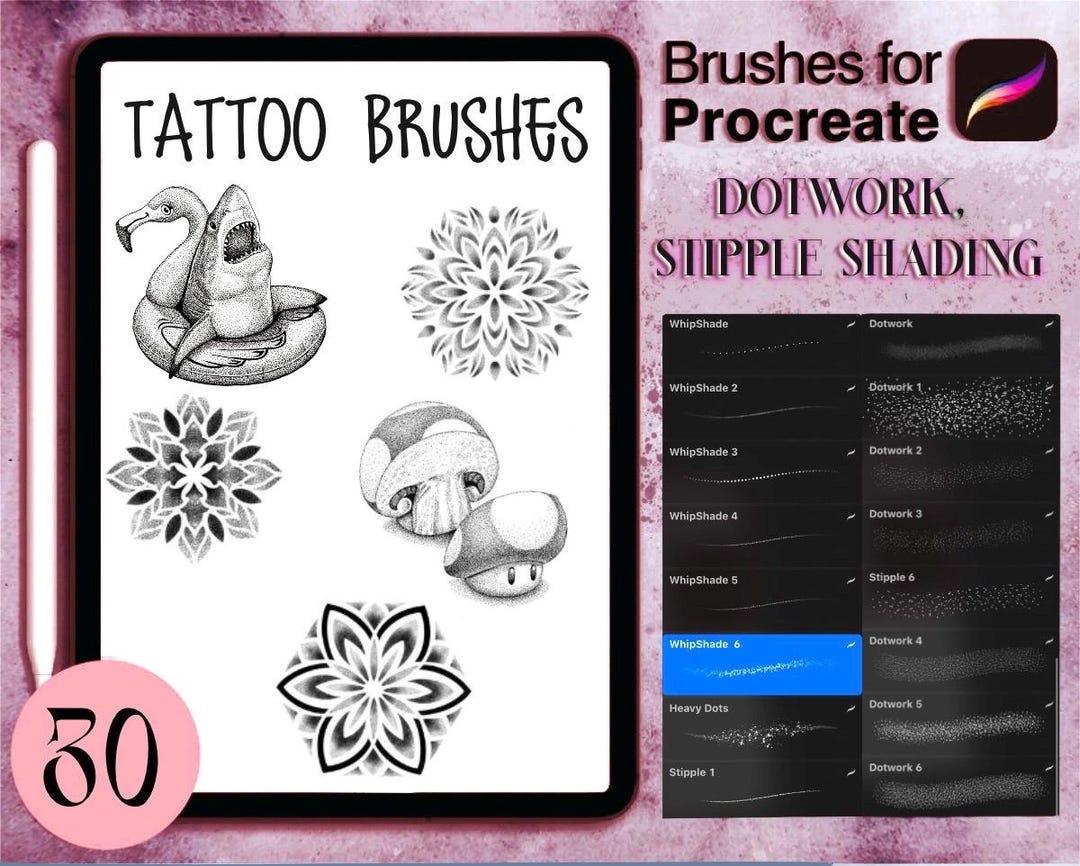 Procreate Brushes tattoo Artist Essentials, Dotwork, Stipple Shading Brushes - Etsy
