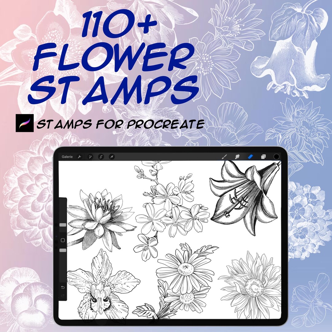 Procreate Flower Stamp Brushset | Procreate Design Download | Artist ...