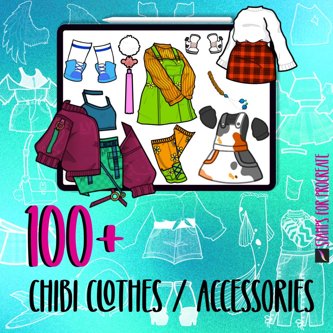 Procreate Chibi Accessories | Procreate Stamps Brushes | Procreate ...