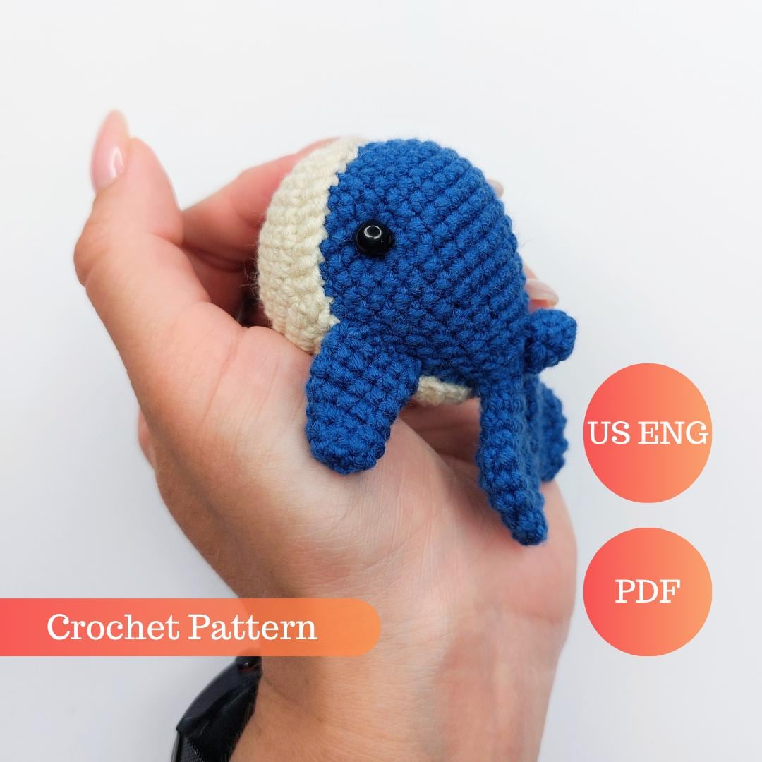 CROCHET PATTERN Baby Humpback Whale / Amigurumi Ocean Animals / Mini ...