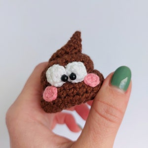 Crochet Pattern Poop Emoji. Cute Baby Poop Funny Amigurumi. Mini ...