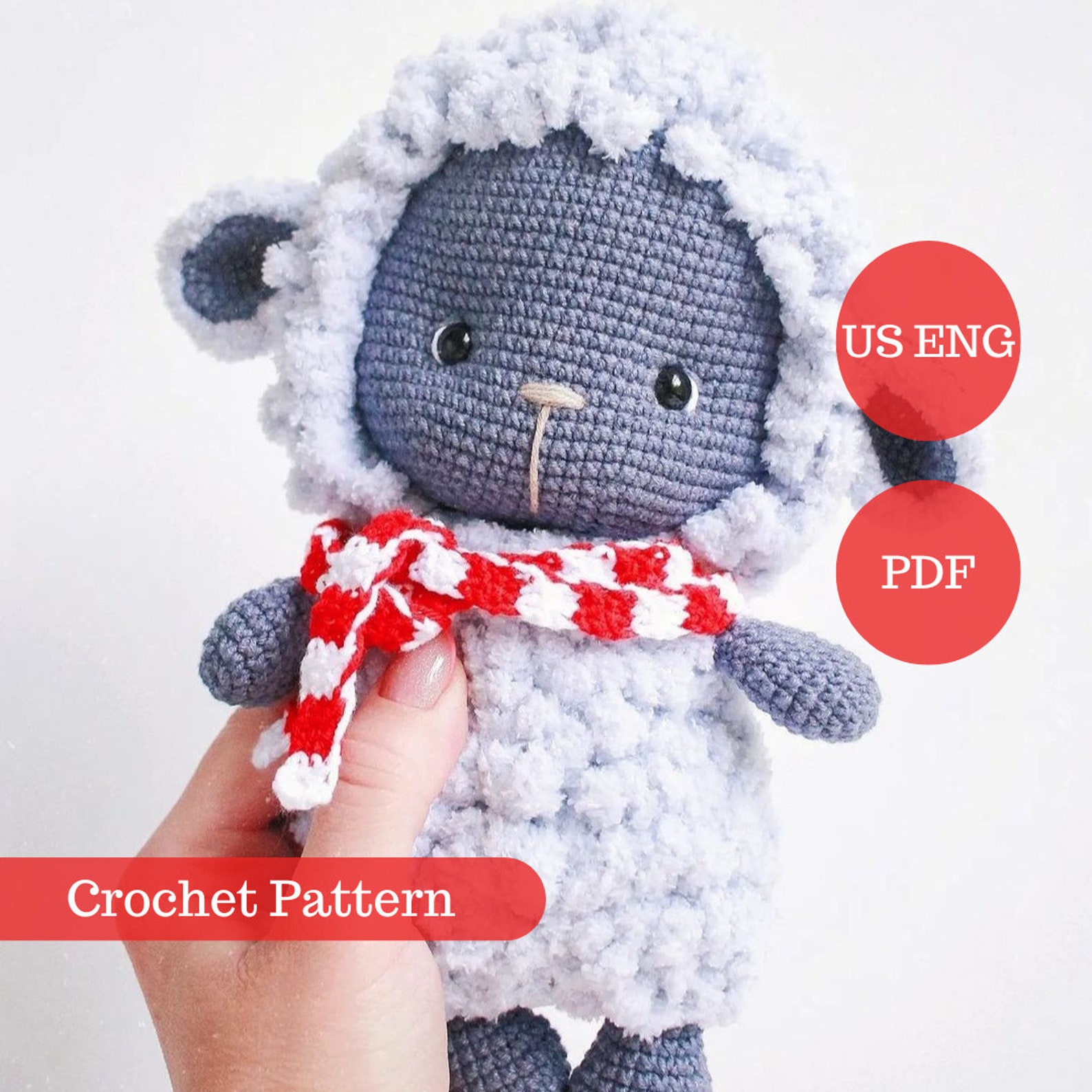 Sheep Crochet Pattern Crochet Sheep Stuffed Animal Lamb Amigurumi ...