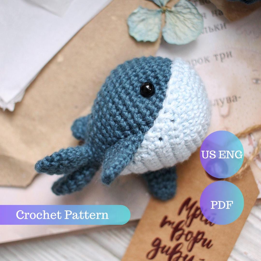 CROCHET PATTERN Baby Humpback Whale / Amigurumi Ocean Animals / Mini ...