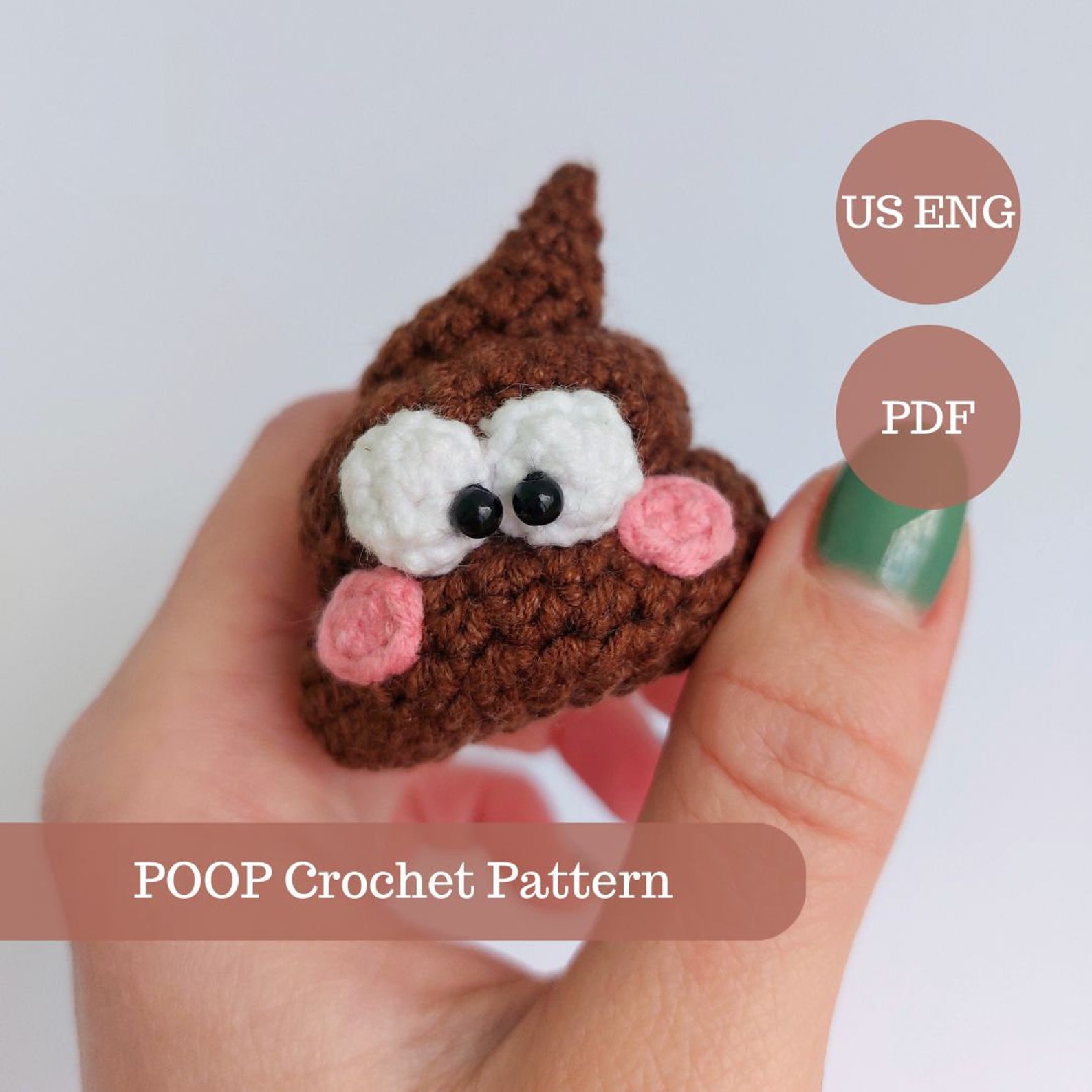Crochet Pattern Poop Emoji. Cute Baby Poop Funny Amigurumi. US English ...