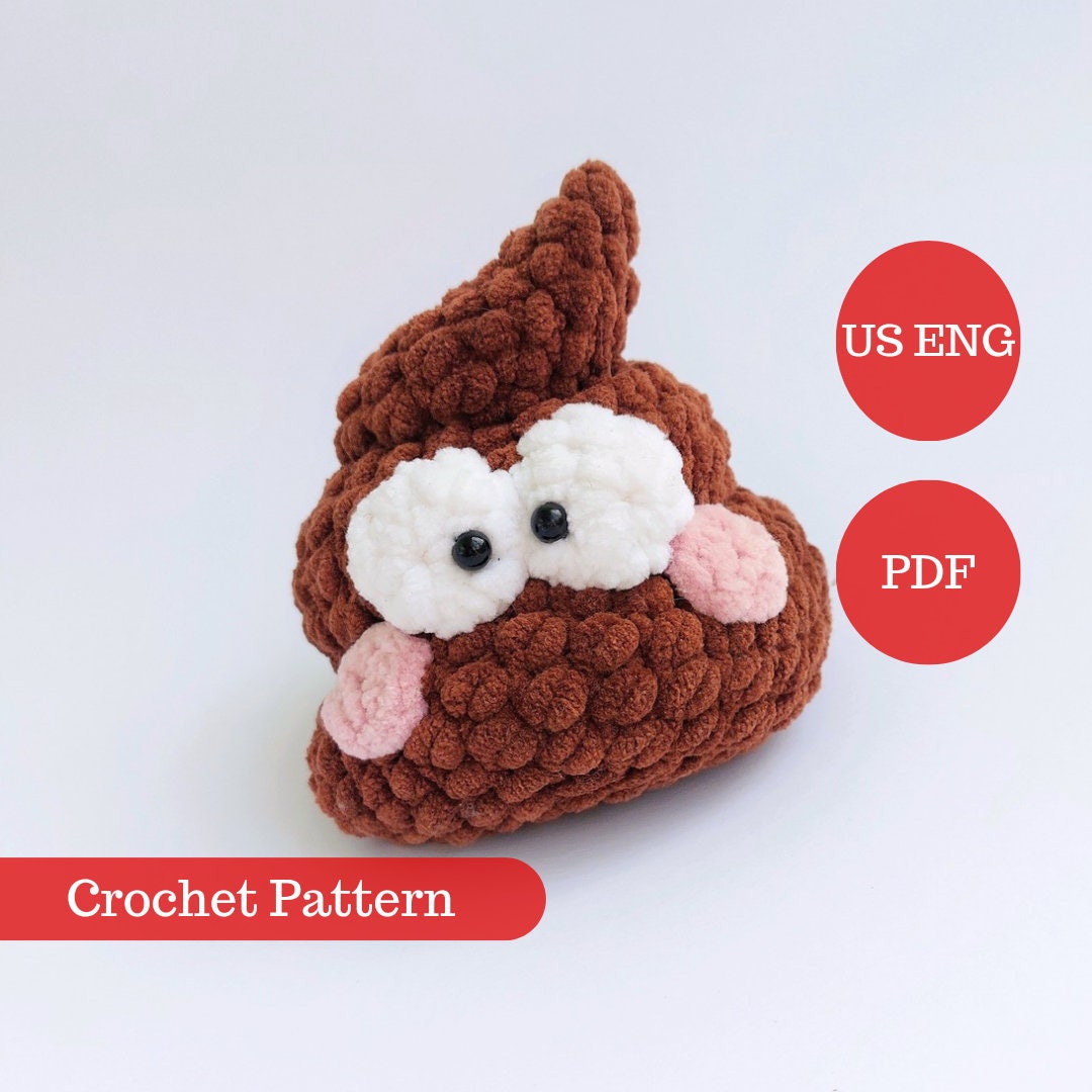 Crochet Pattern Poop Emoji. Cute Baby Poop Funny Amigurumi. Plush Toy ...
